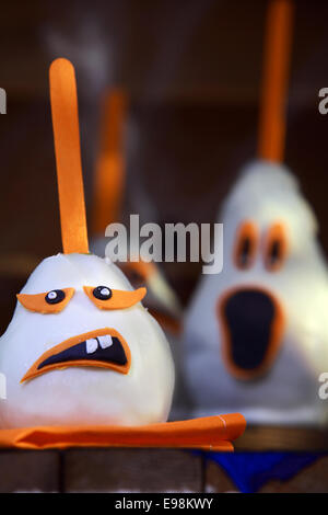 Scary white edible Halloween ghost appetizers for party snacks or ...
