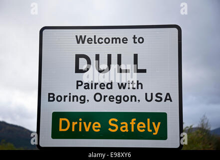 Road Sign for Dull, Perth and Kinross Perthshire Scotland Stock Photo ...
