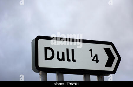 Road Sign for Dull, Perth and Kinross Perthshire Scotland Stock Photo ...