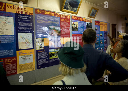 Visitors at the Vulcanology Observatory, Rabaul, Papua New Guinea Stock ...