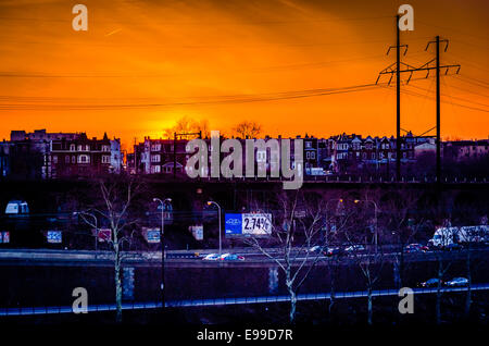 Vibrant sunset over West Philadelphia, Pennsylvania Stock Photo - Alamy