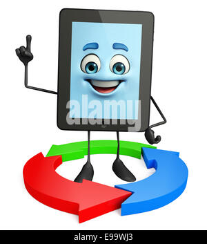 Cartoon character of tab with arrow sign Stock Photo - Alamy