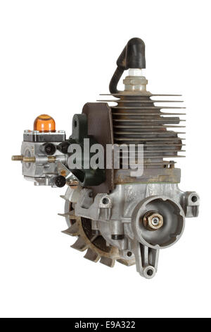 Gasoline-fueled internal combustion engine, isolated on white ...