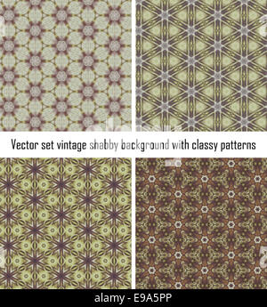 Set vintage shabby background with classy patterns Stock Photo - Alamy