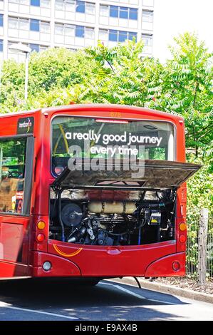 Broken down bus; Public transport recovery in Manchester City centre ...