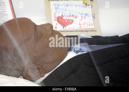 Puerto Rican salsa singer Jose ''Cheo'' Feliciano lies in his open ...