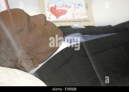 Puerto Rican salsa singer Jose ''Cheo'' Feliciano lies in his open ...