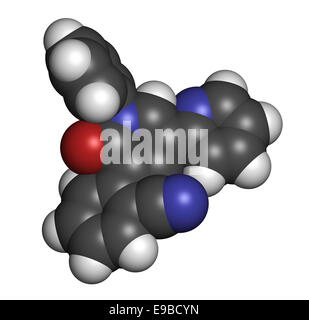 Perampanel epilepsy drug molecule. Used in treatment of seizures ...
