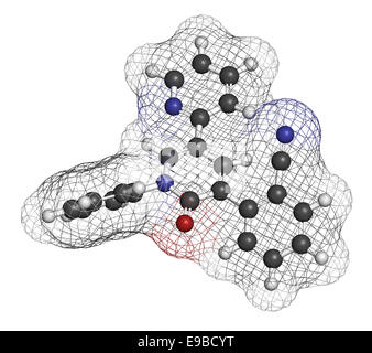 Perampanel epilepsy drug molecule. Used in treatment of seizures ...