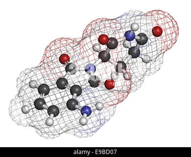 Pomalidomide multiple myeloma drug molecule. Related to thalidomide ...