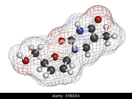 Stavudine (d4T) HIV drug molecule. Thymidine analog that blocks reverse ...