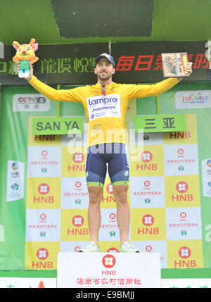 Wenchang, China's Hainan Province. 24th Oct, 2014. Andrea Palini (C) of ...