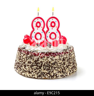 Birthday candles number eighty eight isolated on white background Stock ...