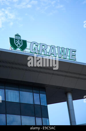 Detail of the Grawe building in Belgrade, Serbia Stock Photo - Alamy