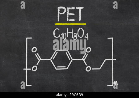 PET, Polyethylene terephthalate, chemical formula and structure. The ...