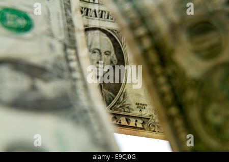 Raining dollar bills, closeup of money falling Stock Photo - Alamy