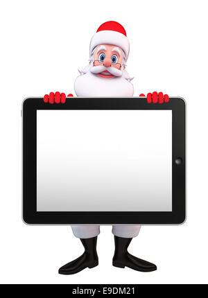 Illustration of santa claus with tab Stock Photo - Alamy