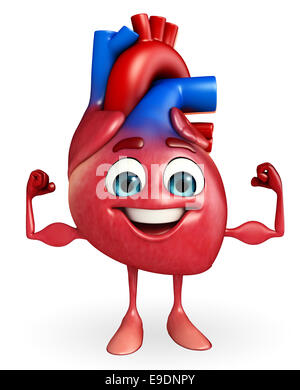 Cartoon Character of heart shape with bodybuilding pose Stock Photo - Alamy