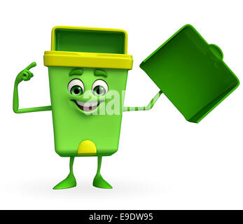 Cartoon Character of Dustbin is pointing Stock Photo - Alamy