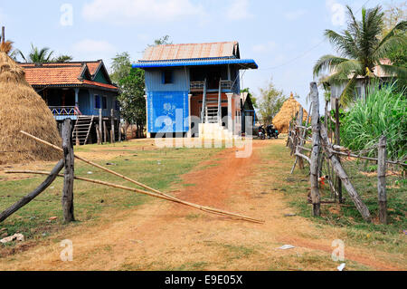 Cambodia. Typical Rural House, with Living Quarters above the Stock ...