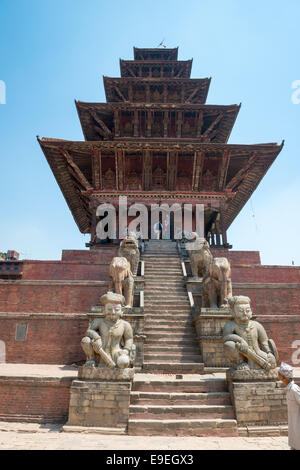 Nyatapola Temple near Durbar Square in Bhaktapur, Nepal. The five ...