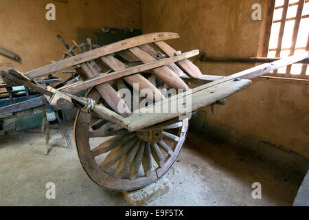 China, traditional Chinese wheelbarrow transport for passengers, hand ...