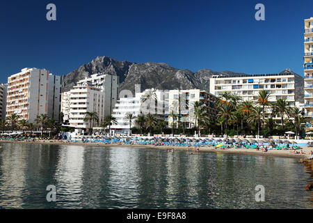 View of beach front Marbella Stock Photo - Alamy