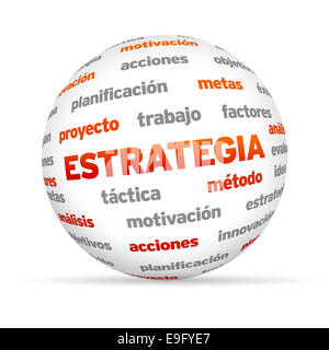 Strategy Word Sphere (In Spanish Stock Photo - Alamy