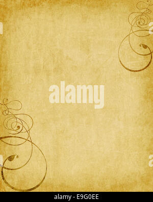 Old parchment paper texture with ornate design Stock Photo - Alamy
