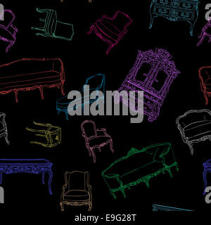 rococo furniture doodles Stock Photo - Alamy