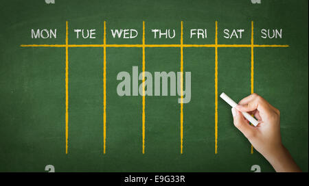 Weekly Calendar Chalk Drawing Stock Photo - Alamy