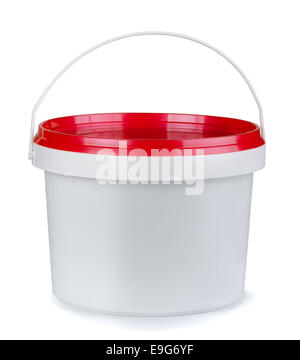 Round plastic container with red lid Stock Photo - Alamy