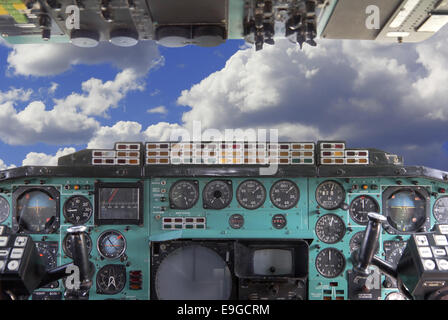 Airplane Cockpit Tu-144 Stock Photo - Alamy