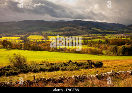 Tweed Valley viewed from Glentress, autumn scenic few miles east of ...