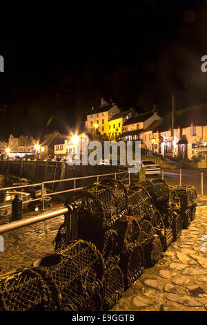 Lynmouth Harbour at night, Devon, England, UK Stock Photo - Alamy