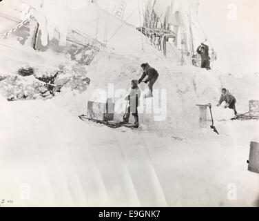 This photograph from 1895 shows ice in the River Thames near Gravesend ...