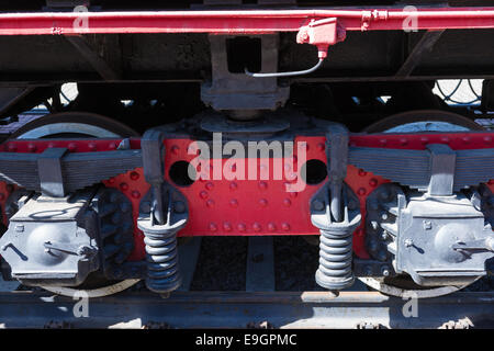 Steam locomotive, leaf spring, detail, b/w, locomotive, locomotive ...