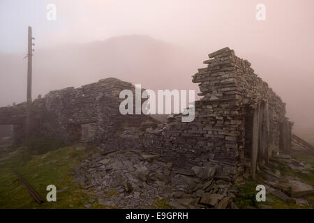 Remains of Saddlestone slate quarry, Old Man of Coniston, Lake District ...