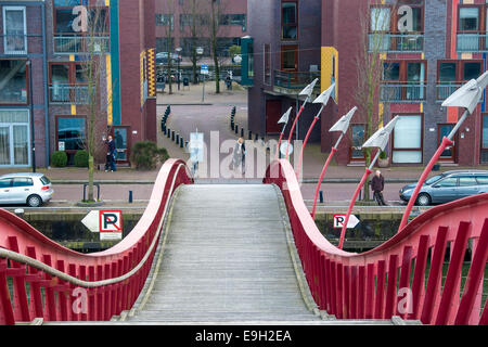 Red bridge between Borneo Eiland and Sporenburg Eiland, Eastern ...