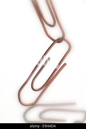 two linked paperclips Stock Photo - Alamy