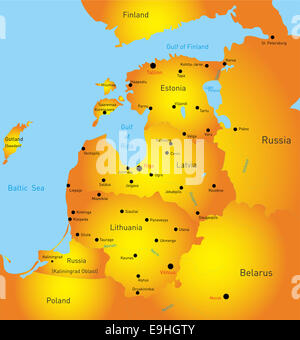 Map of Baltic region countries Stock Photo - Alamy