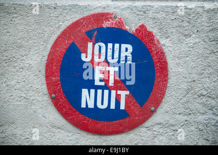 street signs and warnings in paris france Stock Photo - Alamy
