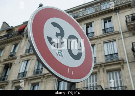 street signs and warnings in paris france Stock Photo - Alamy