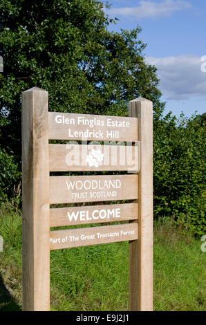 Entrance Sign for Lendrick Hill, Glen Finglas, Woodland Trust ...