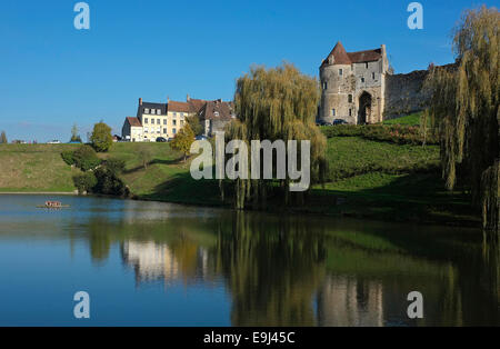 France, Calvados, Falaise, the town and the fortified castle (aerial ...