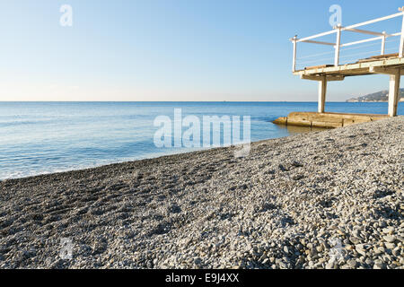 urban Massandra pebble beach in Yalta, Crimea Stock Photo - Alamy