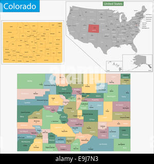 Political map of Colorado Stock Photo - Alamy