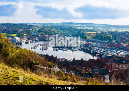 Scenic view of Whitby city in sunny autumn day, UK Stock Photo - Alamy