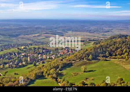 Green nature in region of Prigorje, Croatia, view from Kalnik mountain ...
