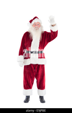 Portrait of jolly man smiling and waving hand, saluting, gesturing ...